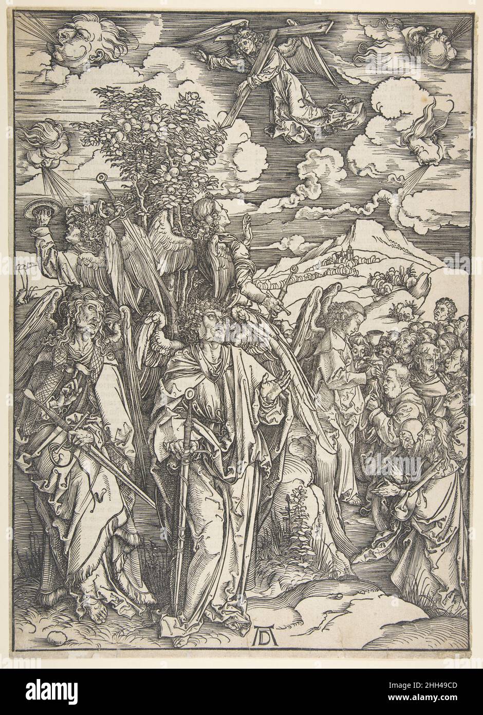 Die vier Engel, die die Winde zurückhalten, aus der Apokalypse-Serie ...