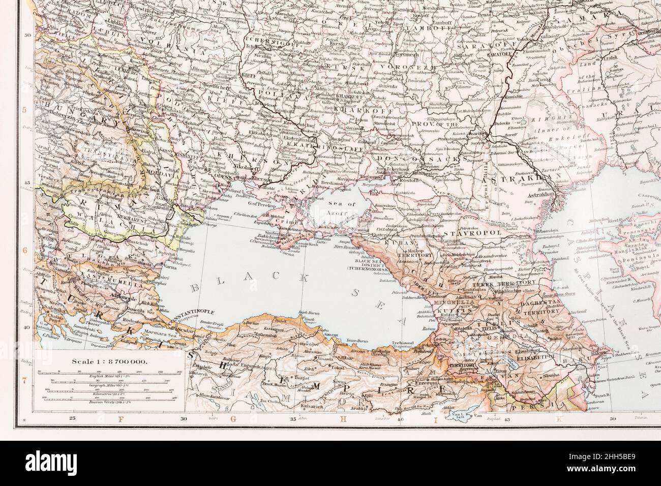 1896 Historische Atlas-Karte des alten Russlands, der vorsowjetischen ...