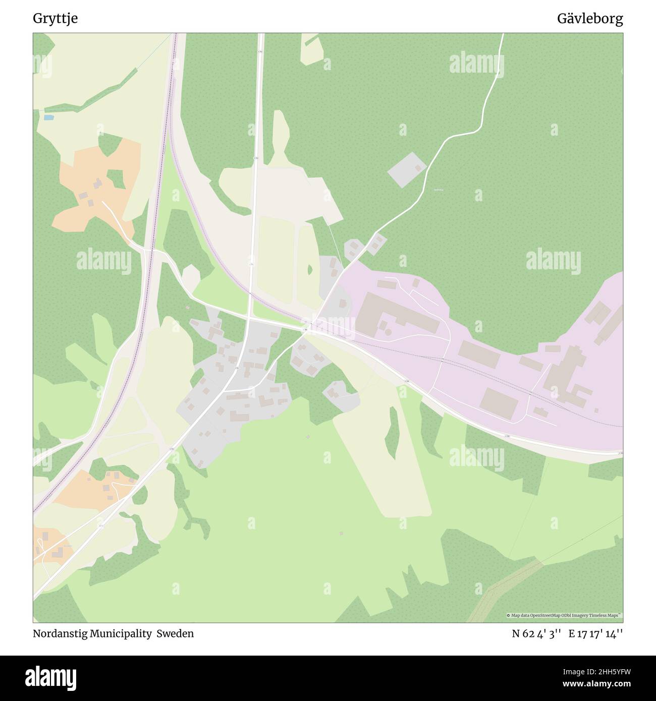 Gryttje, Gemeinde Nordanstig, Schweden, Gävleborg, N 62 4' 3'', E 17 17 ...