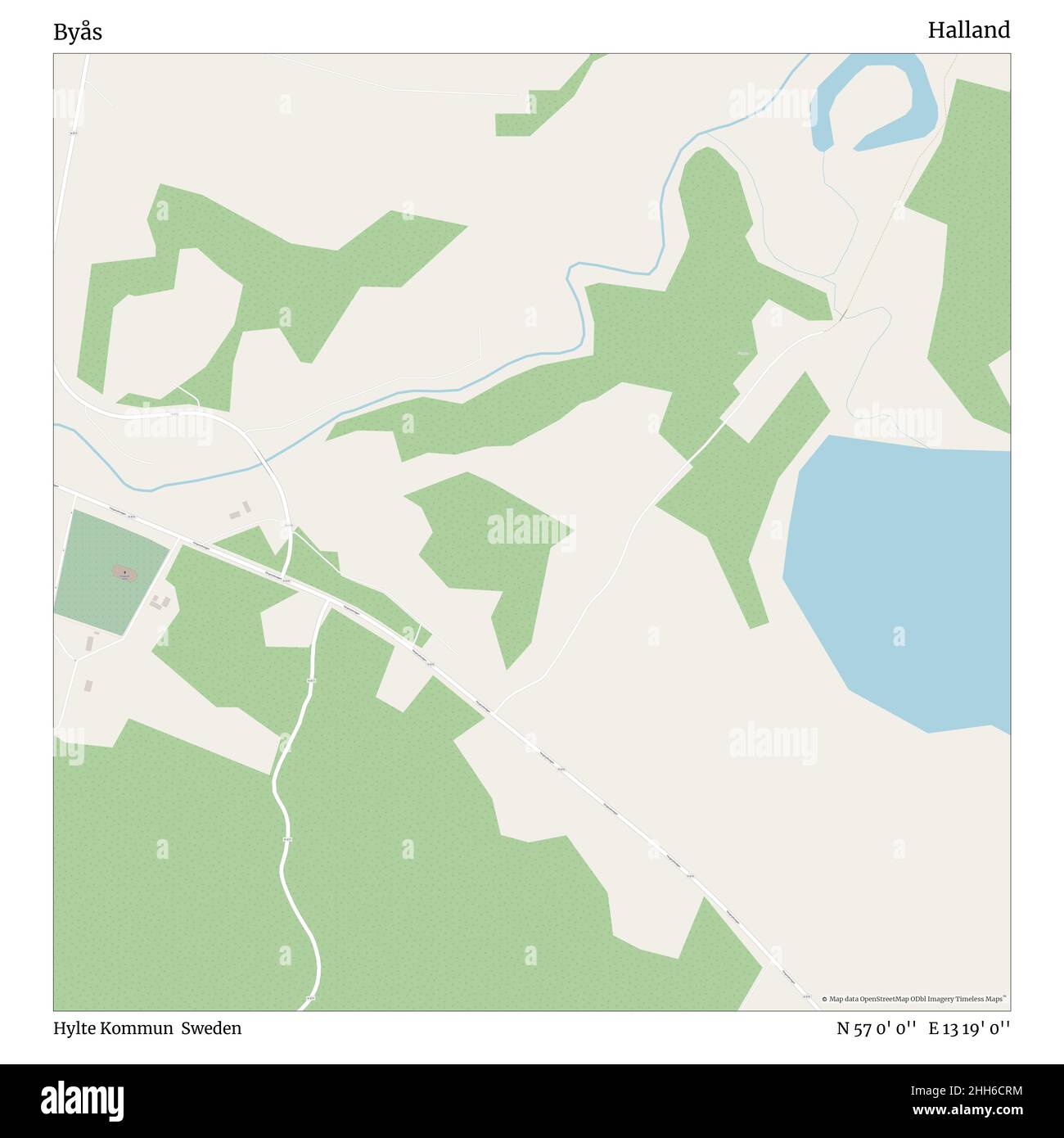 Byås, Hylte Kommun, Schweden, Halland, N 57 0' 0'', E 13 19' 0'', map ...