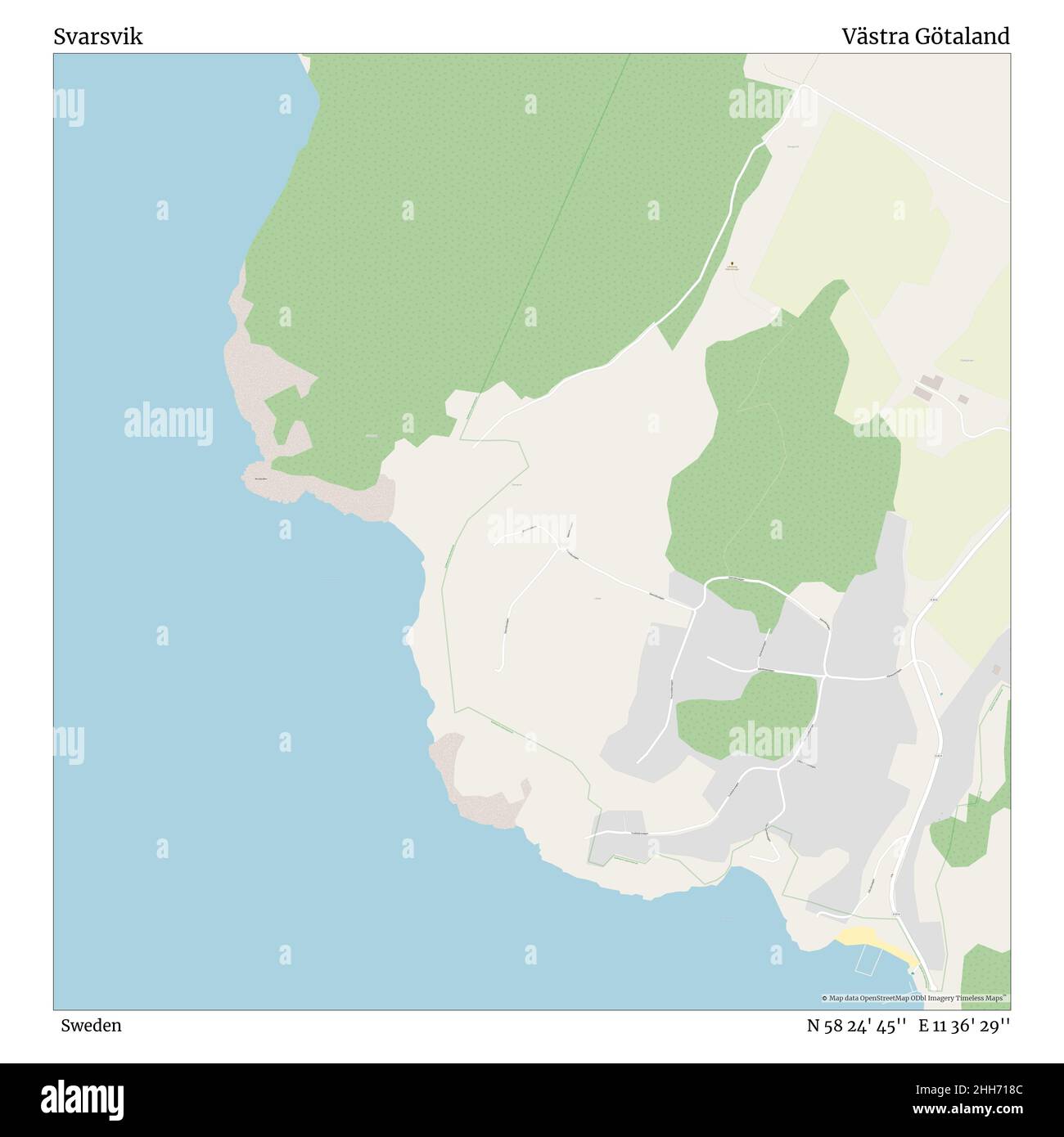 Svarsvik, Schweden, Västra Götaland, N 58 24' 45'', E 11 36' 29'', map ...