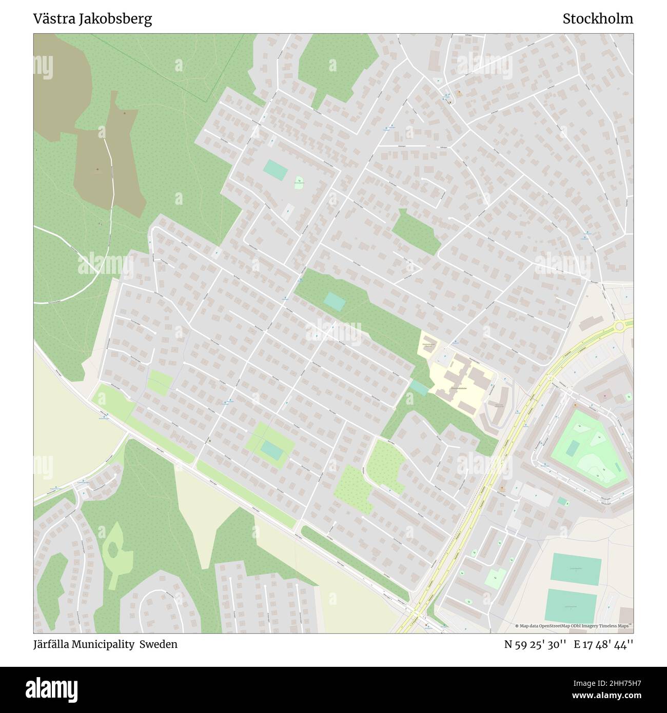 Västra Jakobsberg, Gemeinde Järfälla, Schweden, Stockholm, N 59 25' 30 ...