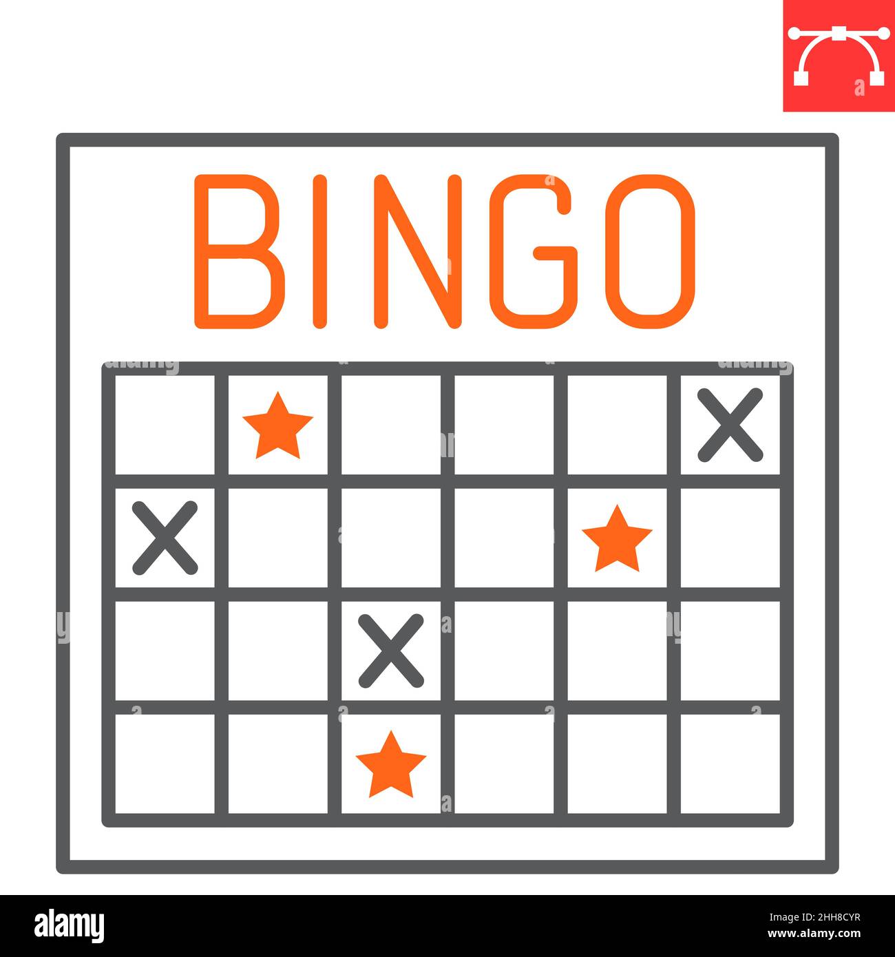 Bingo-Linie Symbol, Glücksspiel und Glück, Bingo-Vektor-Symbol ...