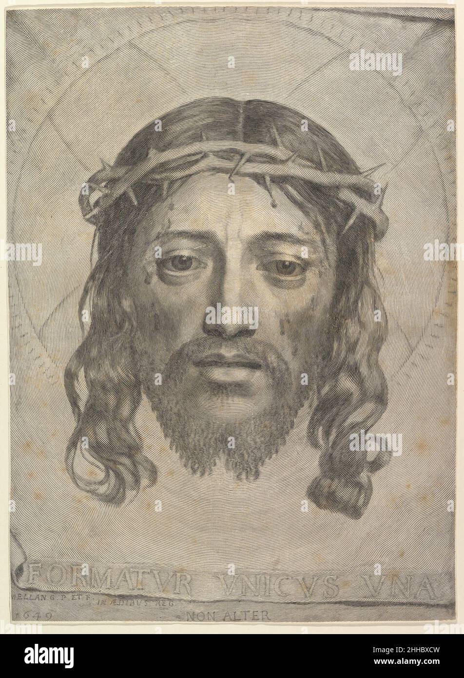 Antlitz Christi auf dem Tuch der heiligen Veronica 1649 Claude Mellan ...