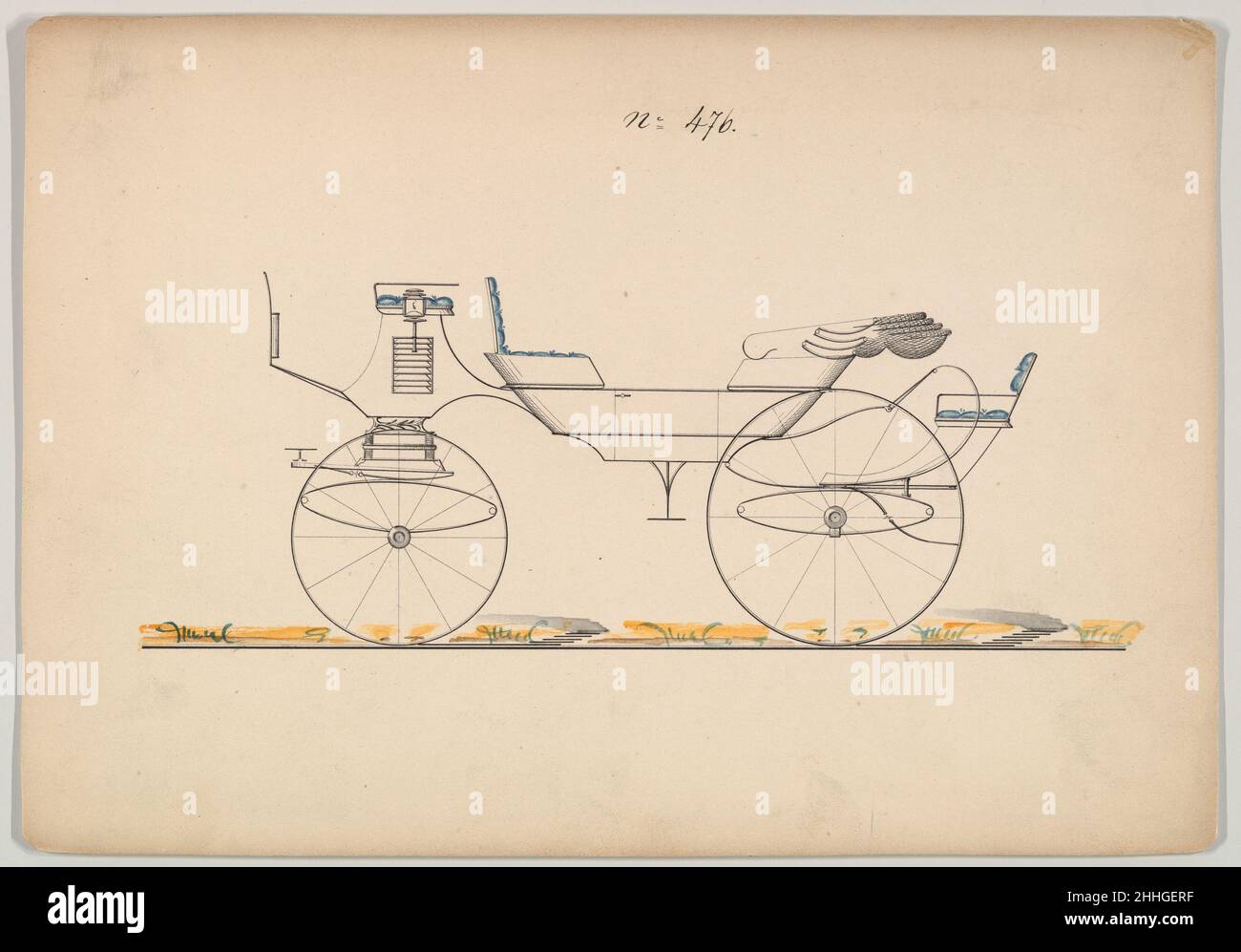 Entwurf für Vis-à-vis, Nr. 476 ca. 1870 Brewster & Co. American ...