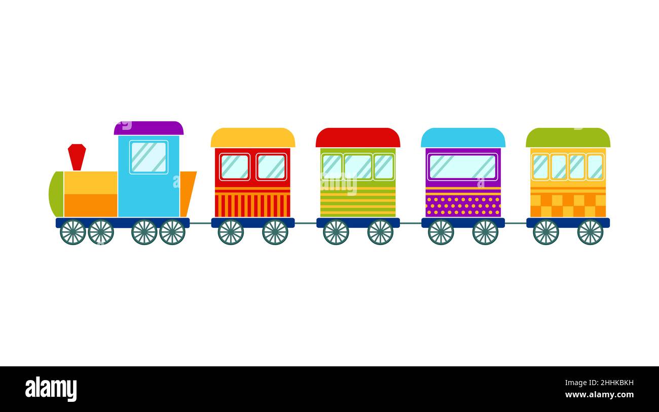 Comic illustration cartoon railway locomotive Stock-Vektorgrafiken ...