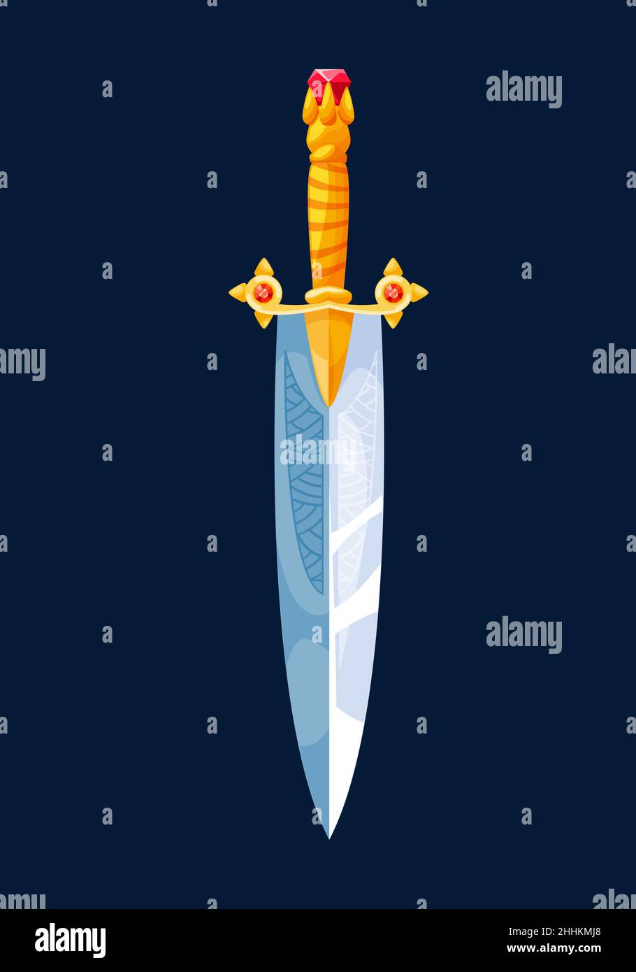 Magische Cartoon Dolch Stahl Klinge. Fantasy Stiletto oder ...