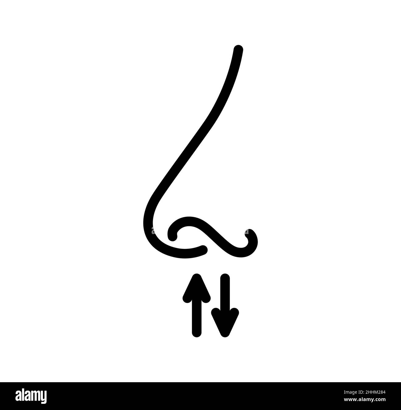 Symbol für Nase und Atem. Nasenatmung. Menschliches Geruchsorgan. Nase ...