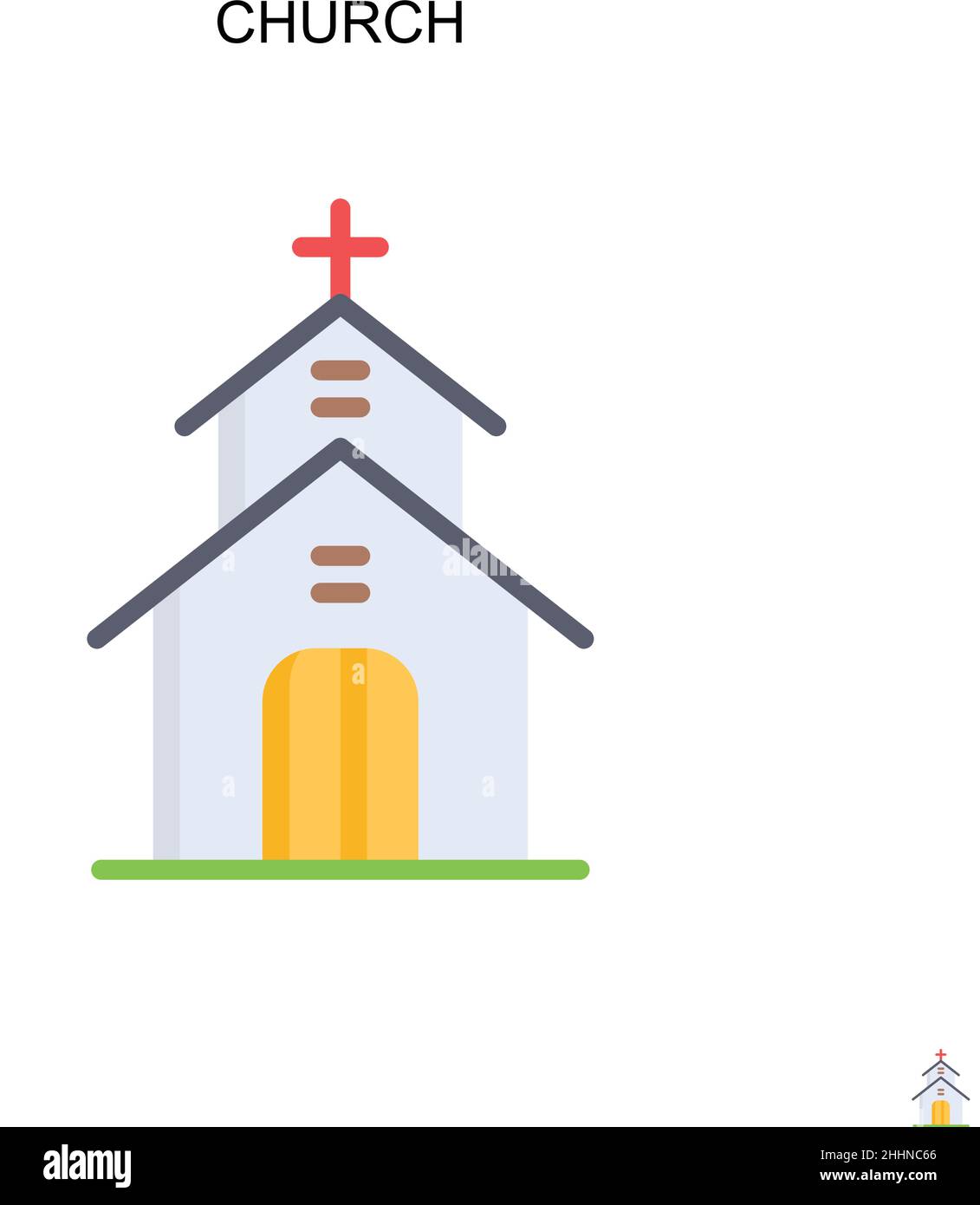 Kirche einfache Vektor-Symbol.perfekte Farbe modernes Piktogramm auf ...