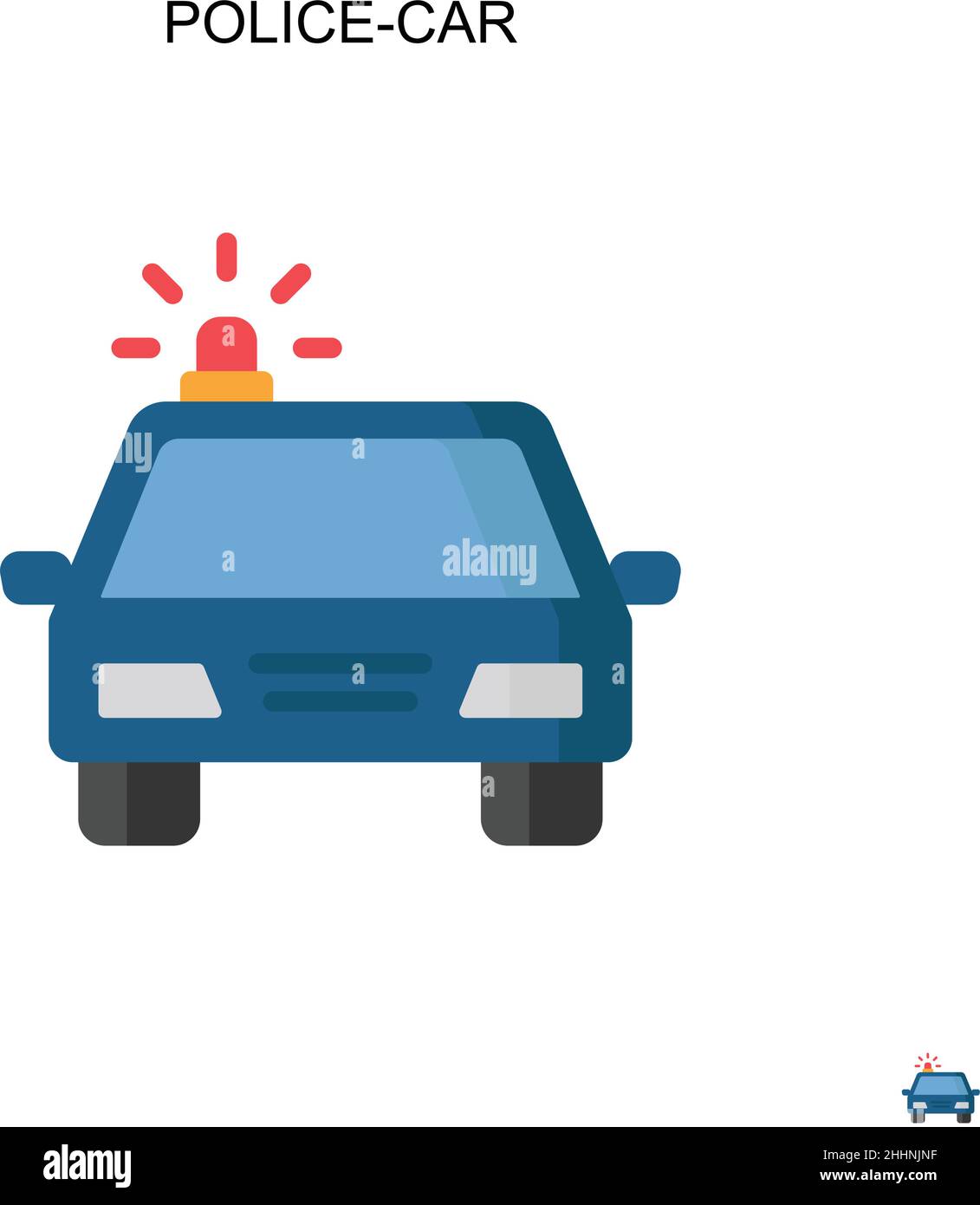 Polizei-Auto einfache Vektor-Symbol.perfekte Farbe modernes Piktogramm ...