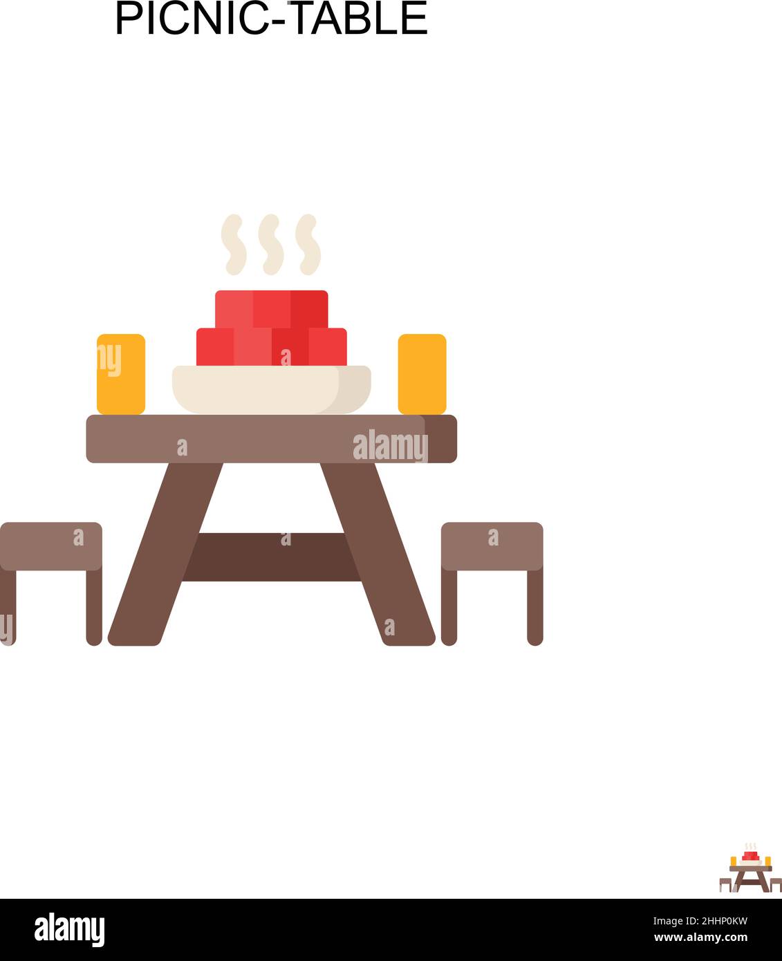 Picknick-Tisch einfaches Vektor-Symbol.perfekte Farbe modernes ...