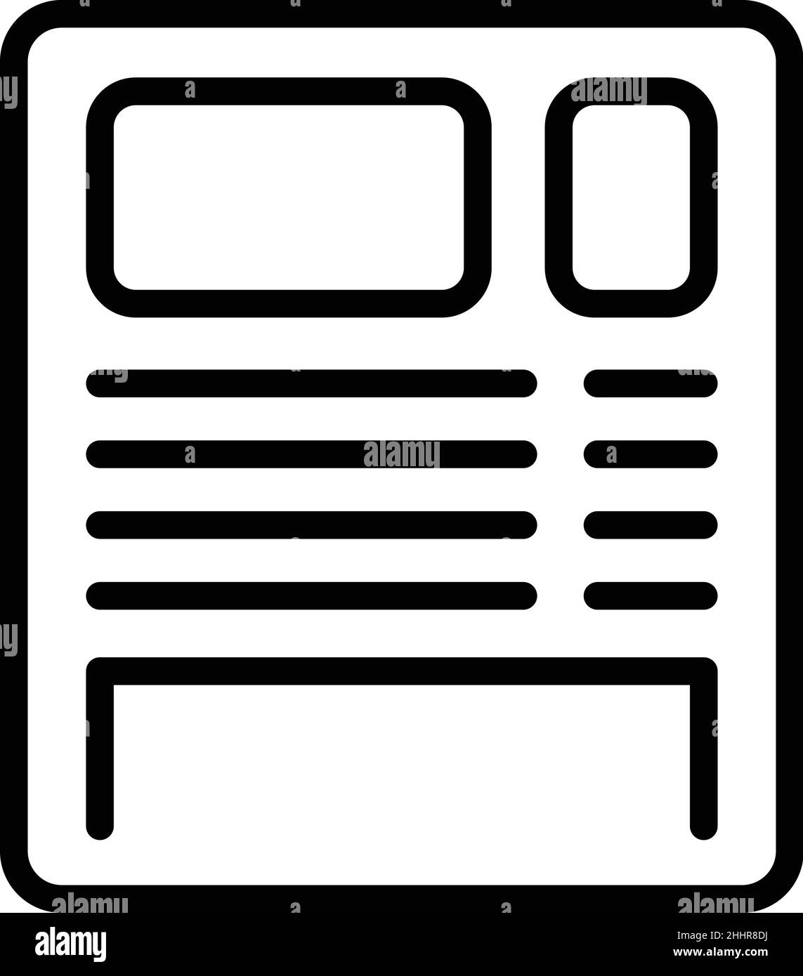 Zeitung kol Symbol Umriss Vektor. Hauptleiter. Soziale Medien Stock ...