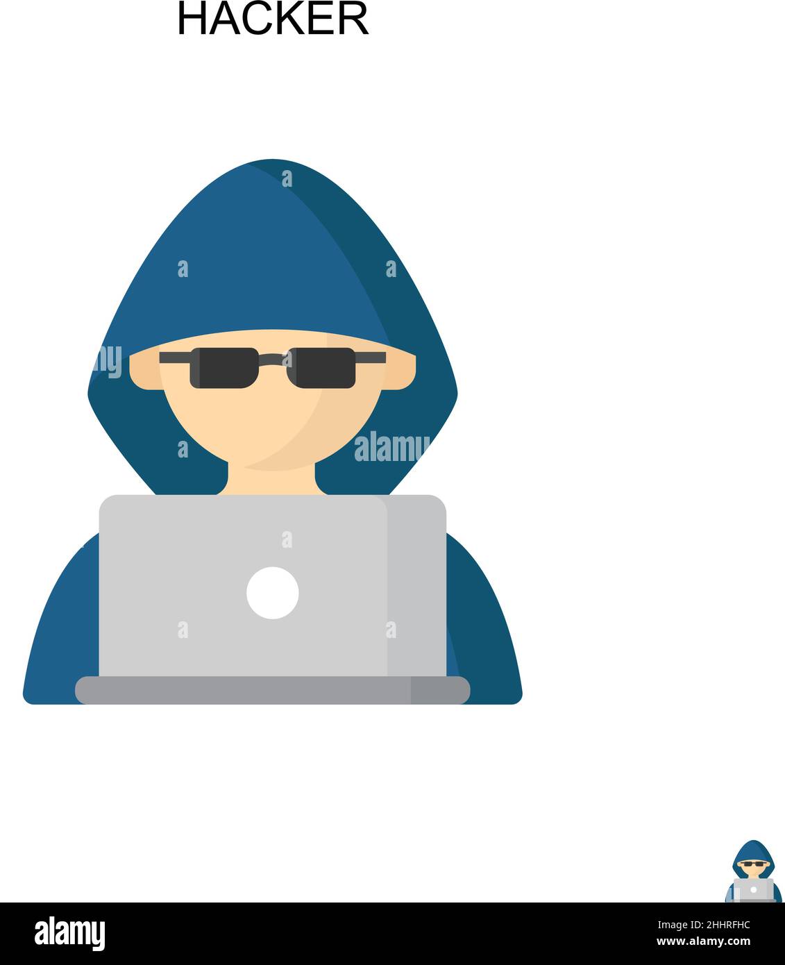 Hacker einfache Vektor-Symbol.perfekte Farbe modernes Piktogramm auf ...