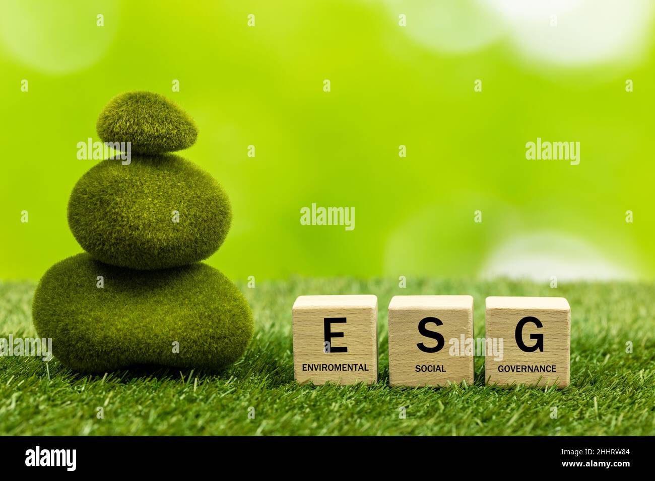 Das Konzept von „Umwelt, Soziales und Governance“, die Beschriftung auf ...