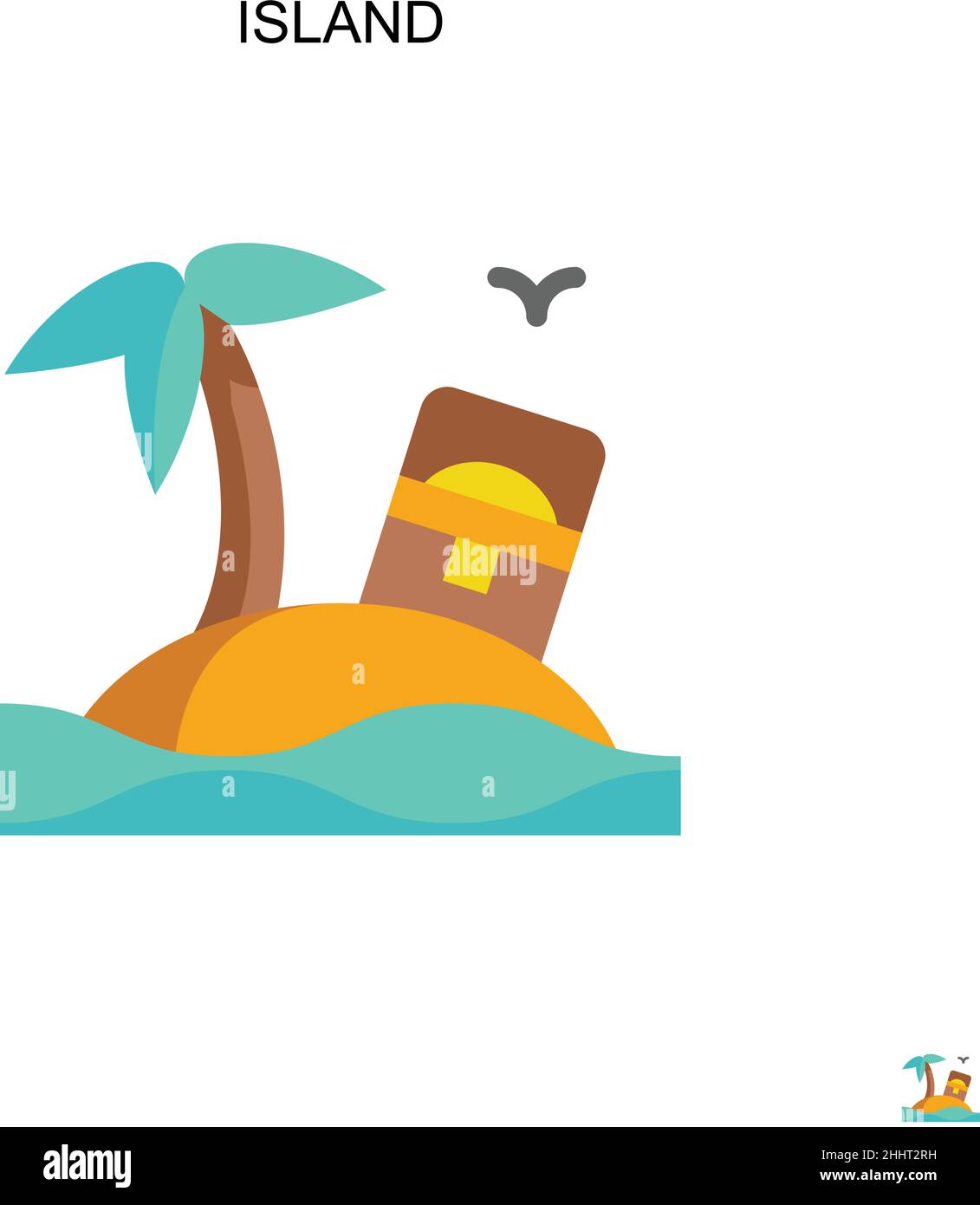 Insel einfaches Vektor-Symbol.perfekte Farbe modernes Piktogramm auf ...