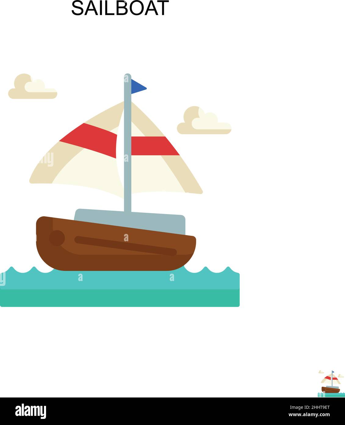 Segelboot einfaches Vektor-Symbol.perfekte Farbe modernes Piktogramm ...