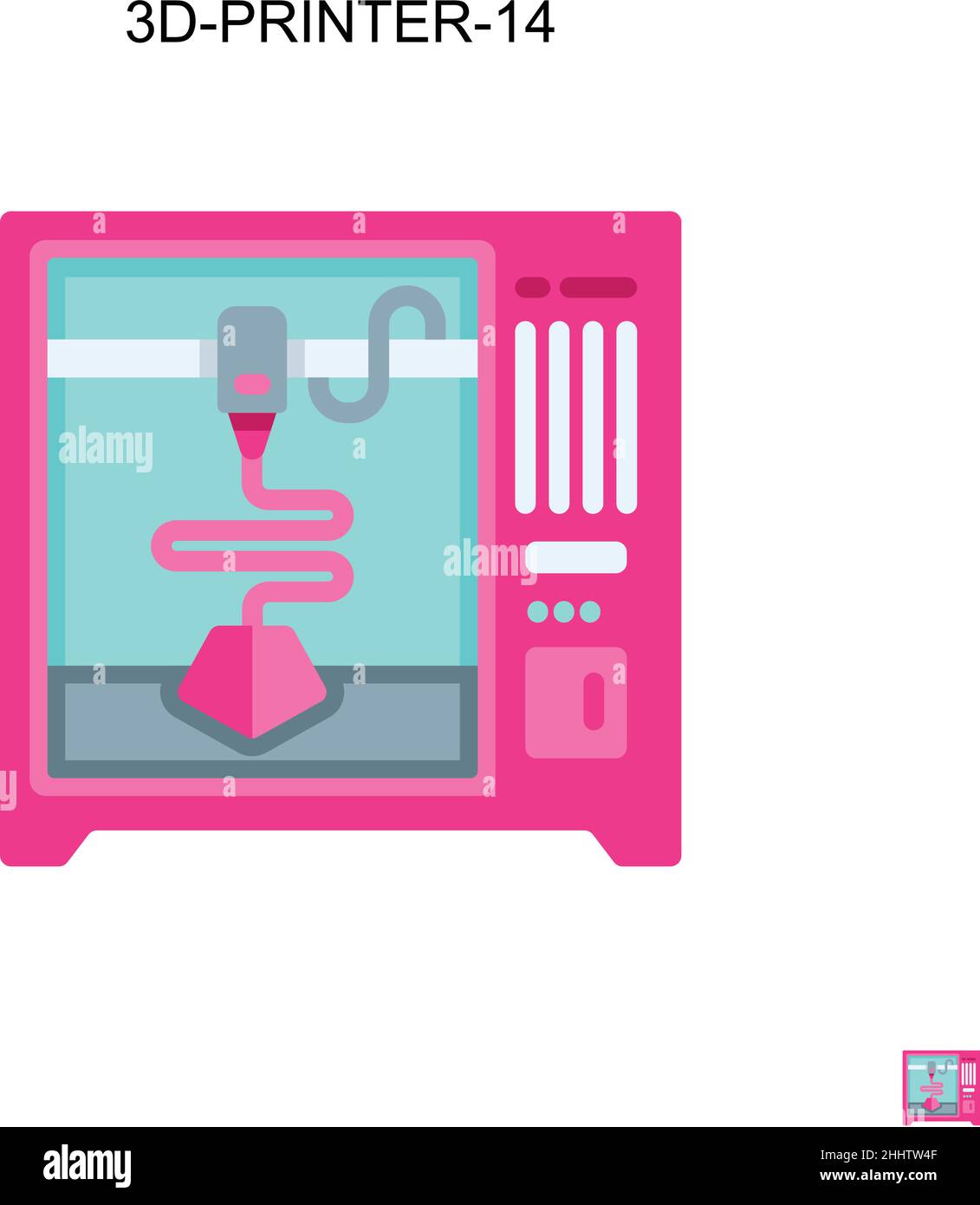 3D-printer-14 einfaches Vektor-Symbol.perfekte Farbe modernes ...