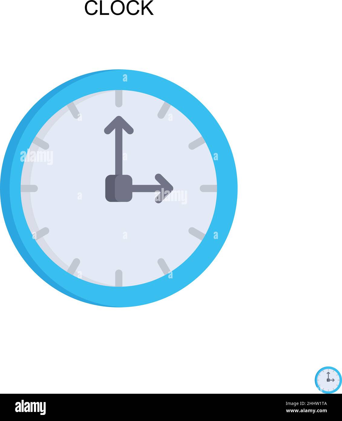 Uhr einfaches Vektor-Symbol.perfekte Farbe modernes Piktogramm auf ...