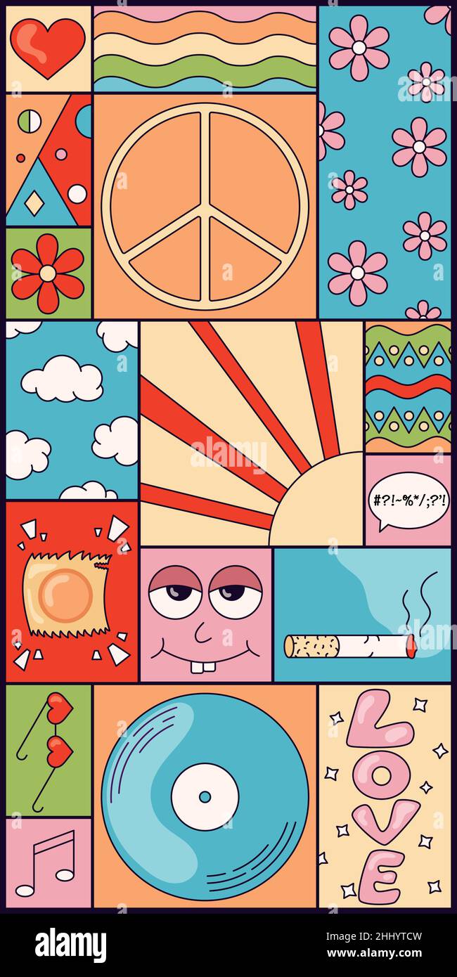 Cartoon hippie Stock-Vektorgrafiken kaufen - Alamy