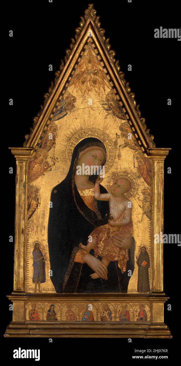 Madonna mit Kind mit Heiligen und Engeln ca. 1350 Lippo Memmi (Filippo di Memmo) Italienisch die ...