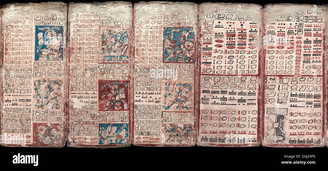Codex Dresdensis, Maya-Handschrift, 13th. Jahrhundert, Faksimile ...