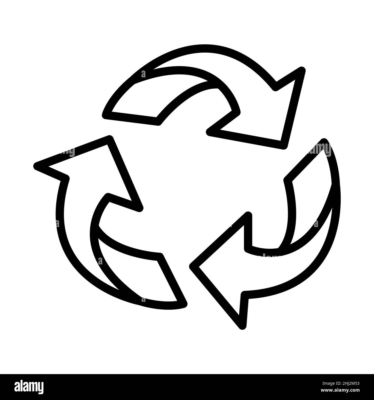 Recycling-Symbol für Abfall. Flaches Piktogramm für Web. Linienhub ...