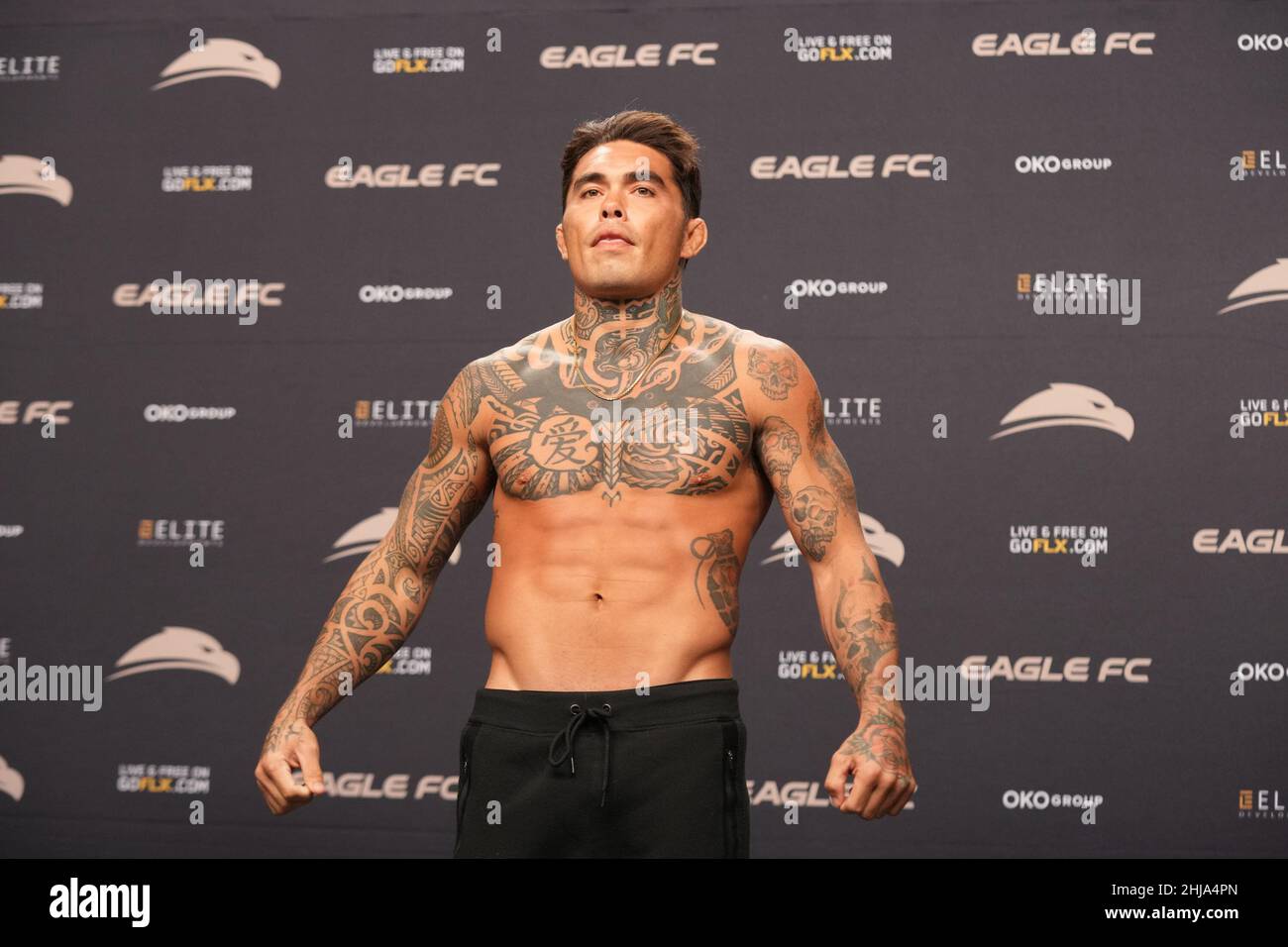 MIAMI, FL- 27. JANUAR: Zach Zane tritt beim Eagle FC 44 - Spong vs ...