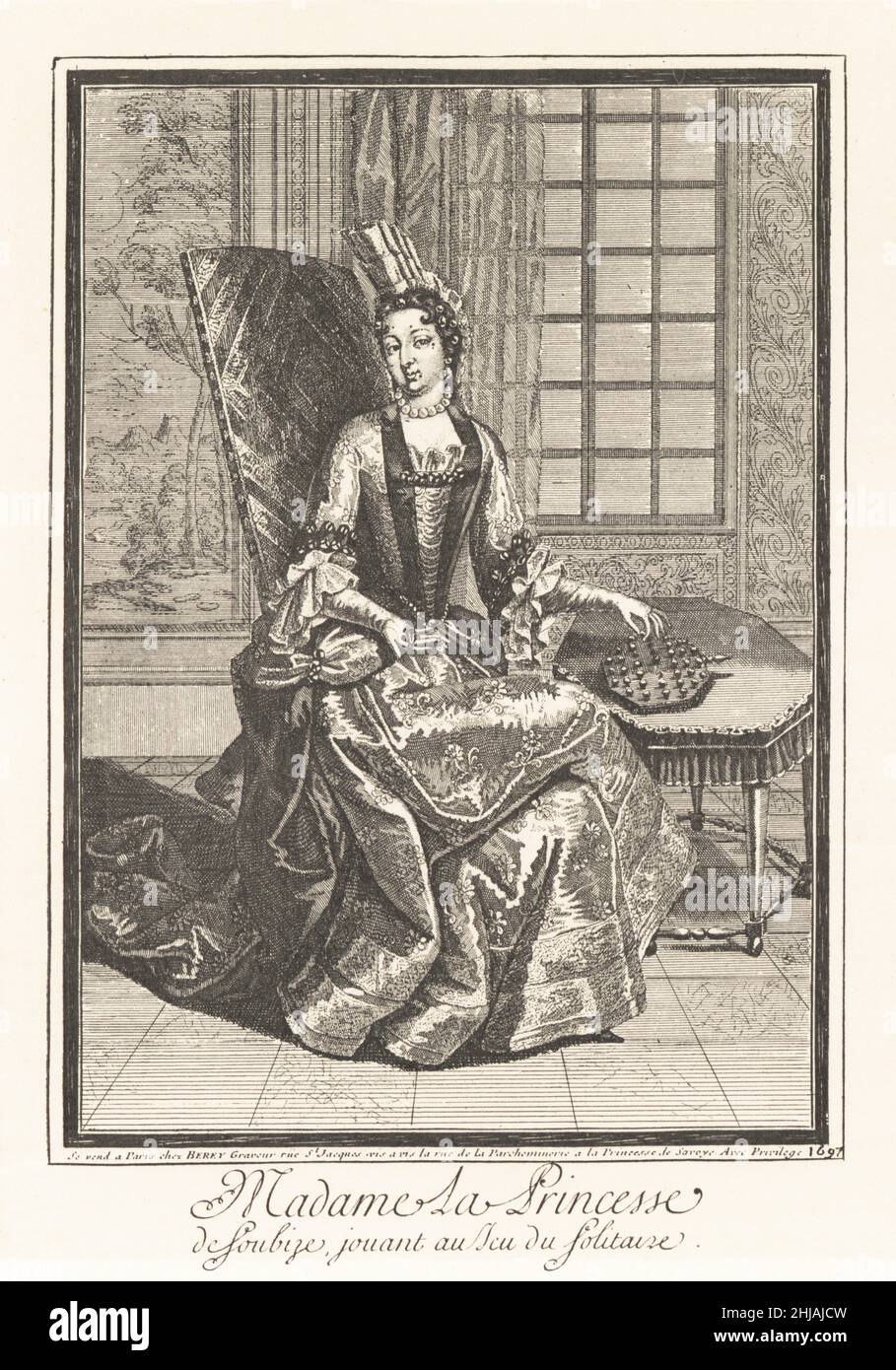Anne de Rohan-Chabot spielt Solitär, 1697. Prinzessin Soubise, 1648 ...