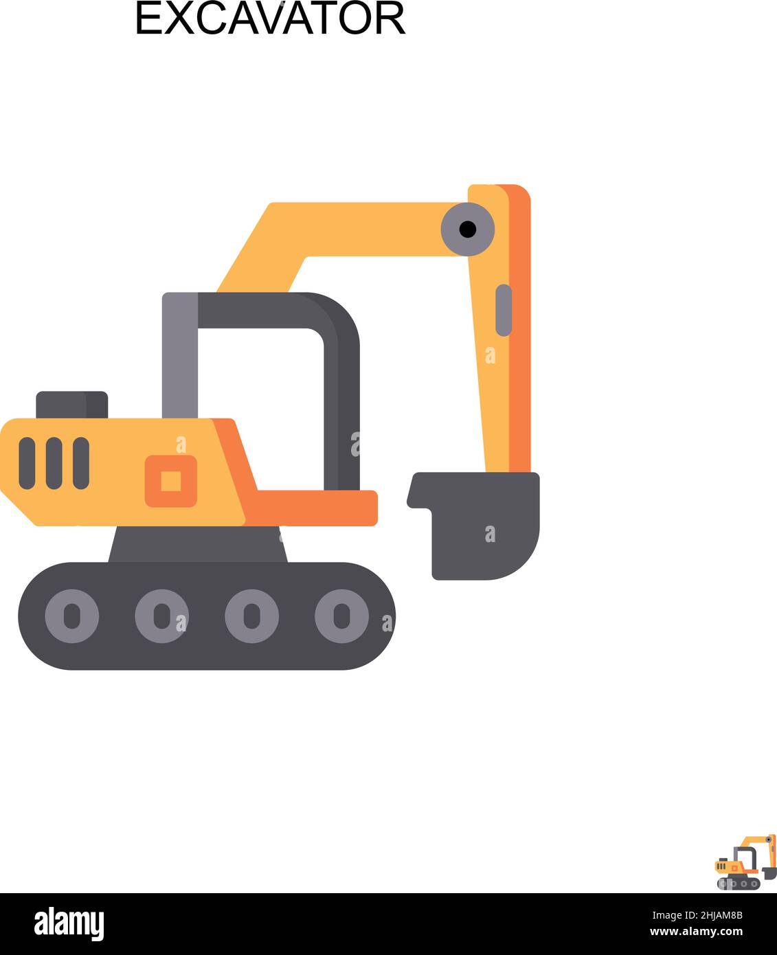 Einfaches Vektorsymbol für Bagger. Illustration Symbol Design-Vorlage ...