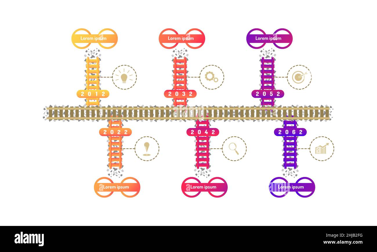 Zug U-Bahn-Roadmap Timeline-Elemente mit Markpoint-Grafik denken Suche ...
