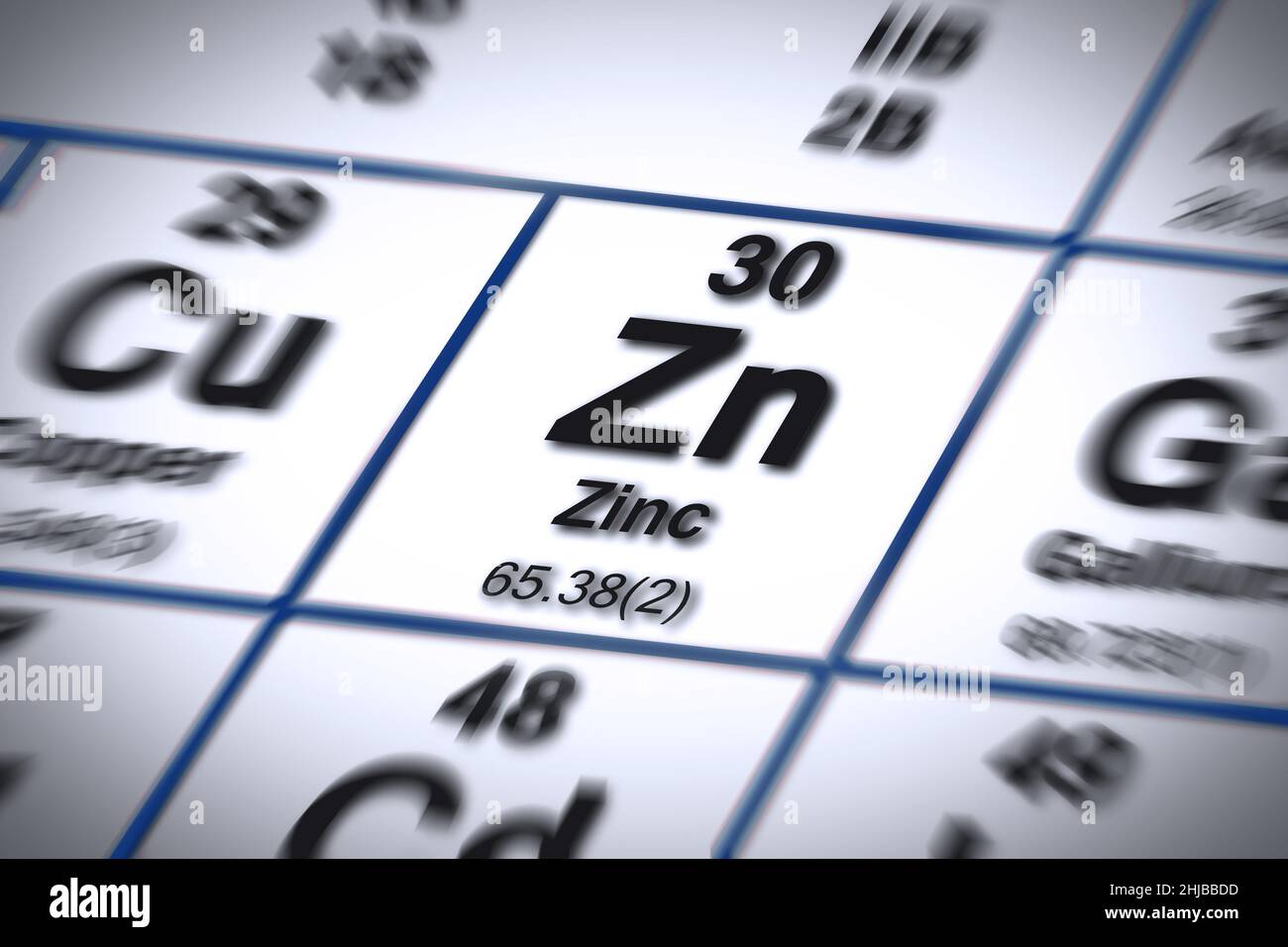 Fokus auf Zink chemisches Element - wichtiges Mineralsalz für die ...