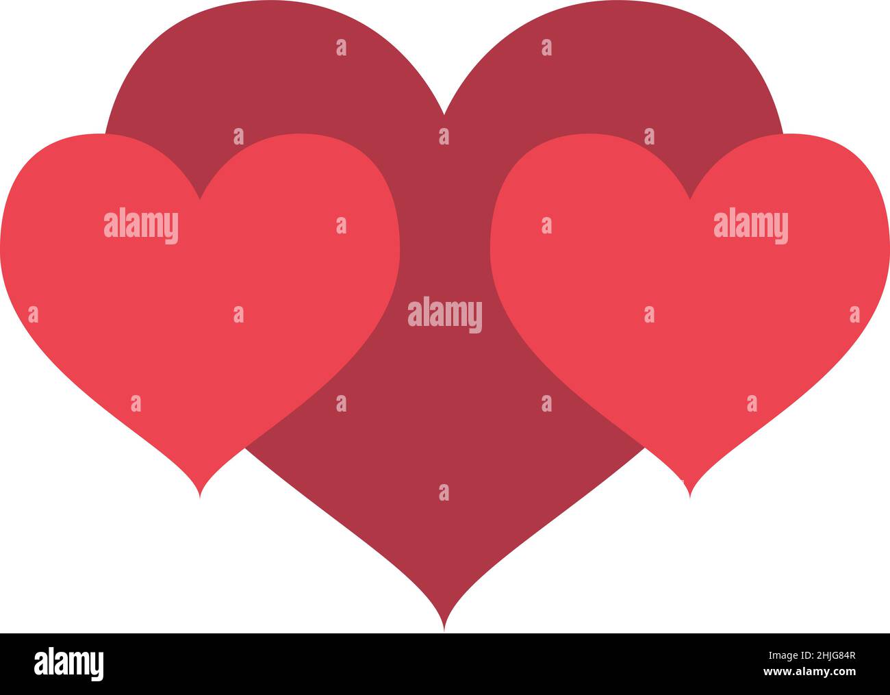 Drei Herzen Gefüllt Symbol Vektor Stock-Vektorgrafik - Alamy