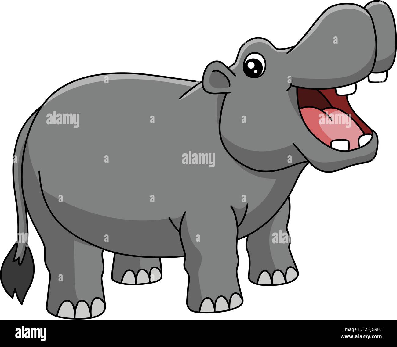 Hippo Cartoon Clipart Vektor Illustration Stock-Vektorgrafik - Alamy