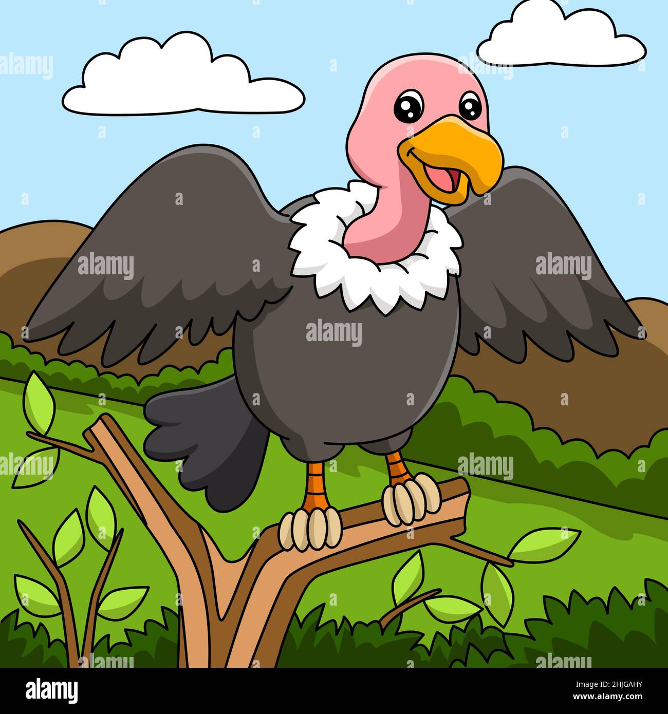 Geier Cartoon Vektor Farbige Illustration Stock-Vektorgrafik - Alamy