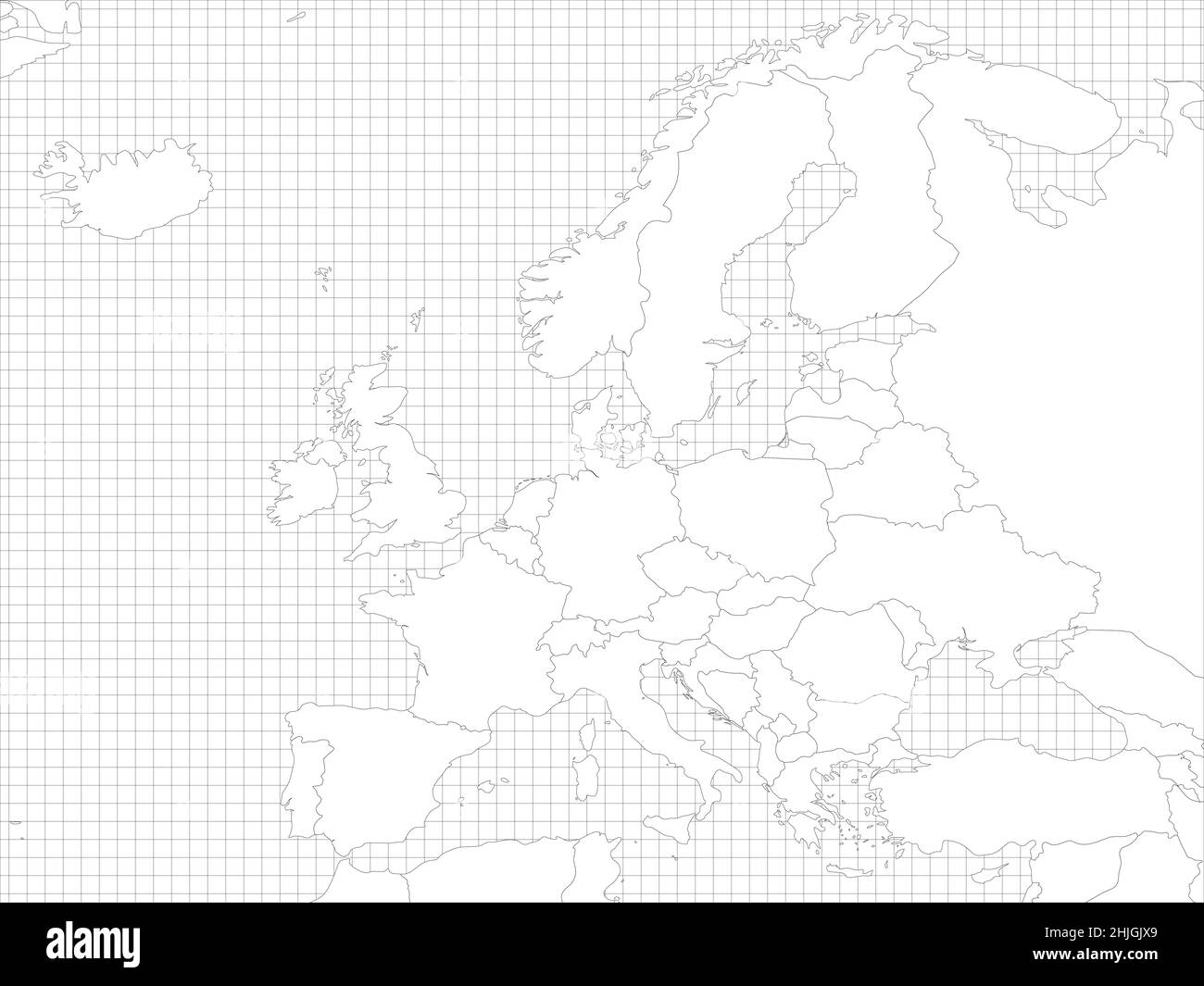 Europa einfacher Umriss leere Karte Stock-Vektorgrafik - Alamy