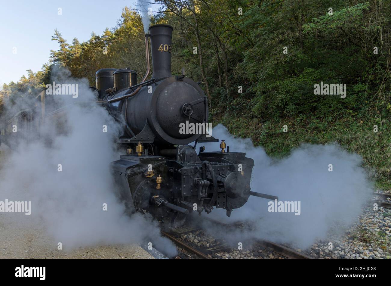 Chemin de fer du Vivarais, Ardèche, Gorges du Doux, Frankreich, Europa ...
