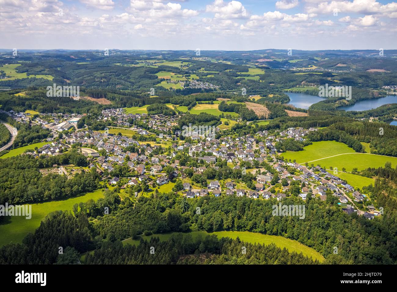 Luftaufnahme, Rhode, Olpe, Sauerland, Nordrhein-Westfalen, Deutschland ...