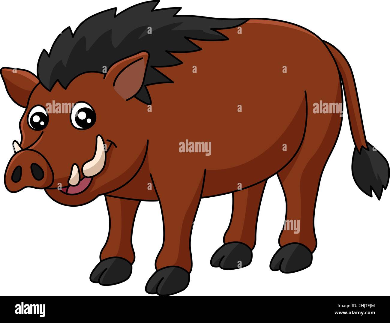 Cartoon illustration warthog animal character -Fotos und -Bildmaterial ...