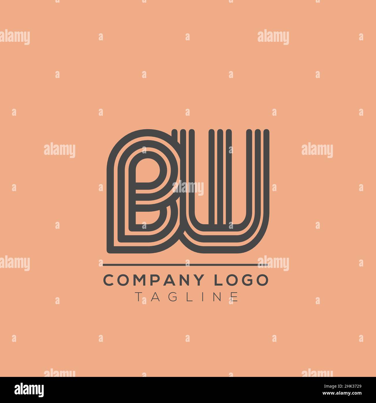 Buchstabe BW Alphabet Logo Zeichen Symbol. Modernes Vektor-Logo-Design ...