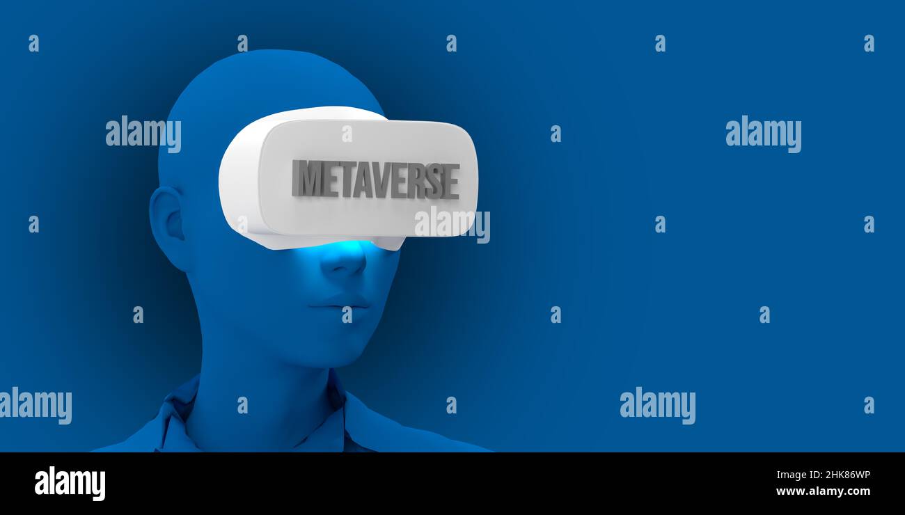Metaverse Digital VR Cyber Technology Konzept: 3D Rendern Sie Avatar ...