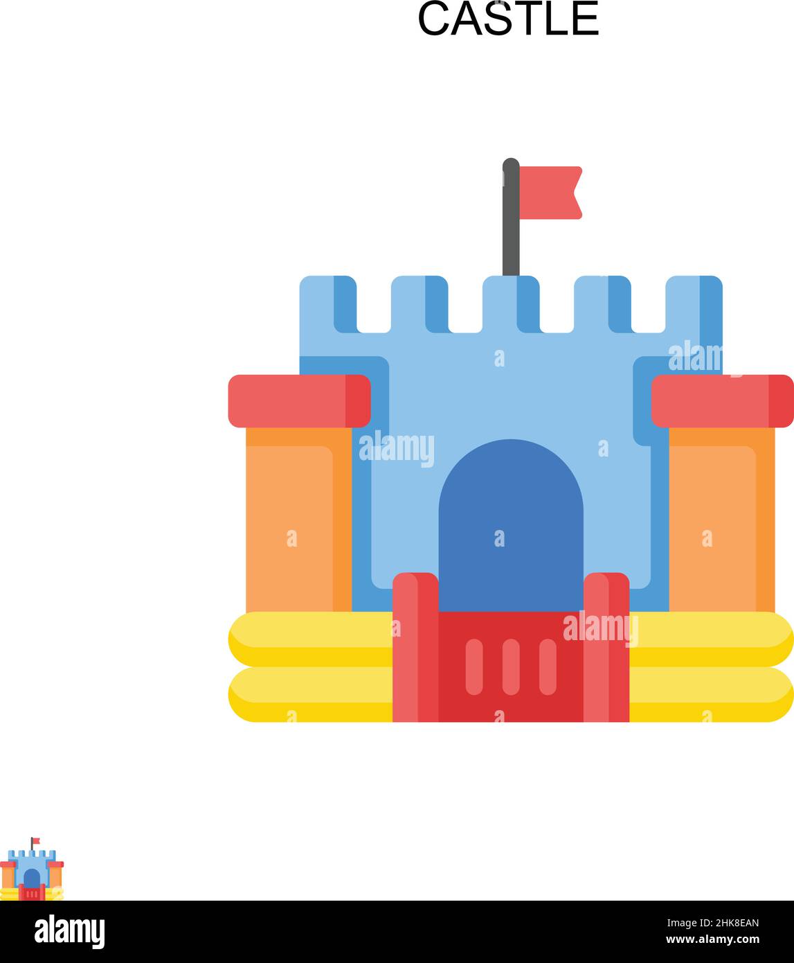 Einfaches Vektor-Symbol der Burg. Illustration Symbol Design-Vorlage ...