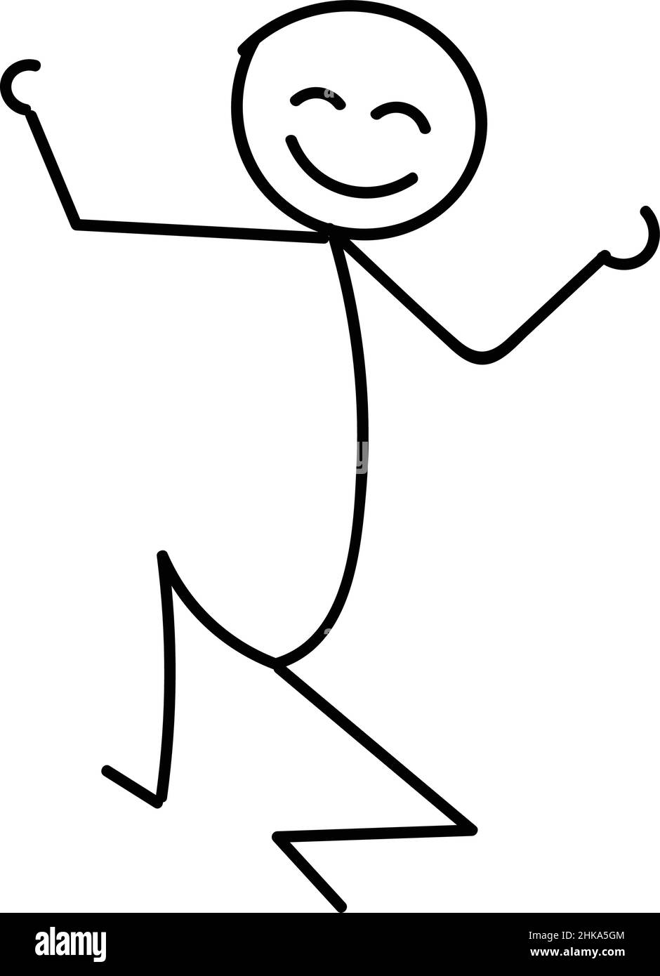 Vektorgrafik Happy Stick Figure. Cartoon-Symbol Stock-Vektorgrafik - Alamy
