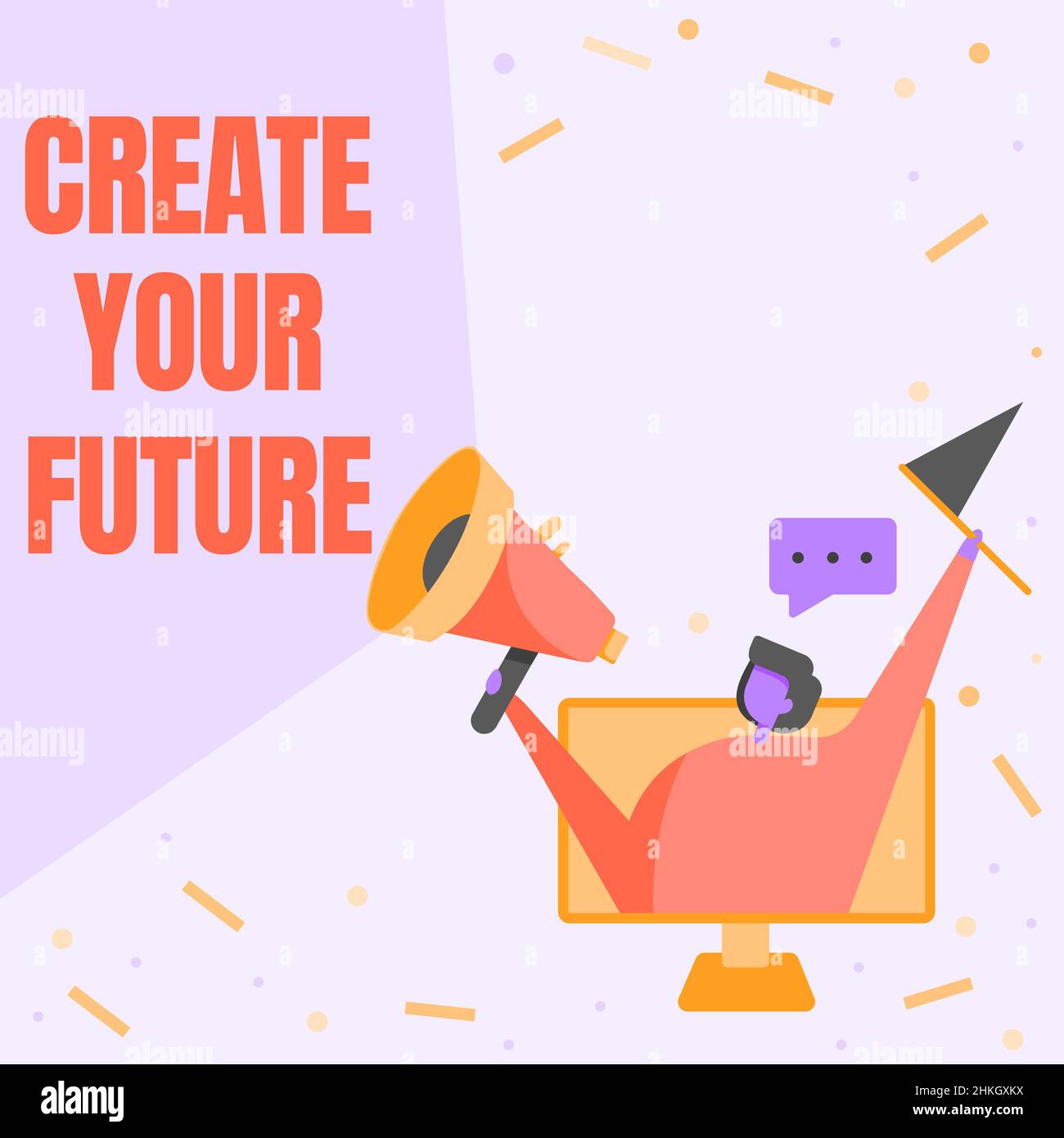 Textschild mit der Option Create Your Future. Wort geschrieben auf Ziel ...