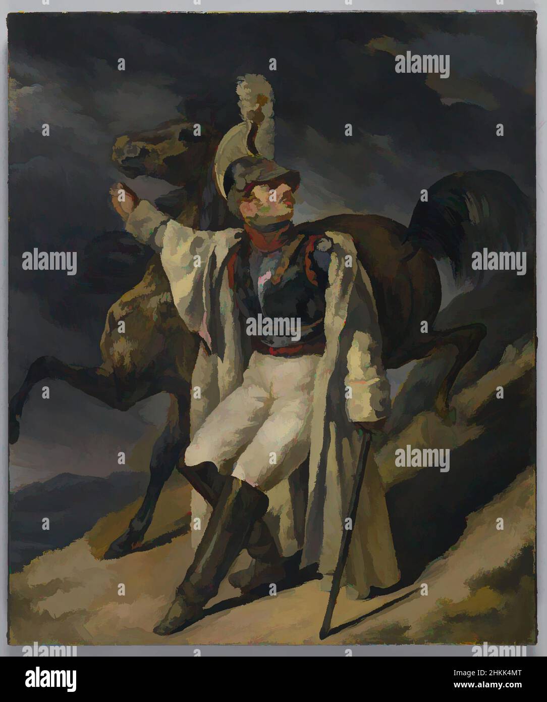 Kunst inspiriert vom verwundeten Cuirassier, Studie, Le Cuirassier ...
