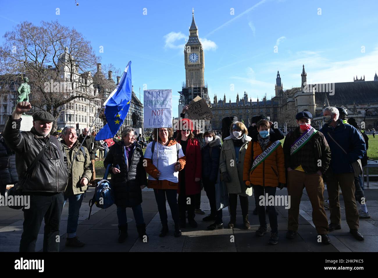 Parliament Square, London, Großbritannien. 5. Februar 2022. Make Votes ...