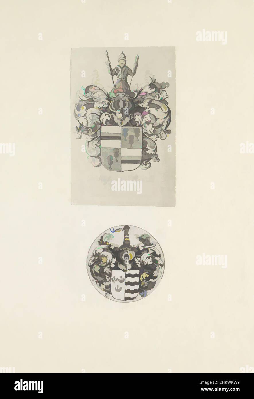 Kunst inspiriert von zwei Armen, zwei Darstellungen auf einer ...