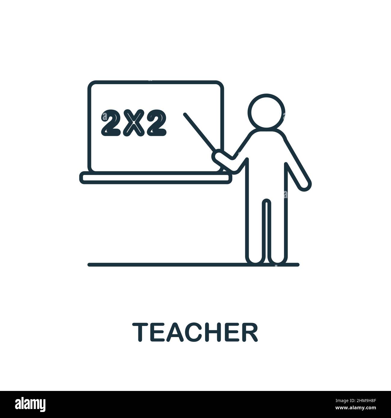 Lehrer-Symbol. Linienelement aus der Schulbildungssammlung. Linear ...