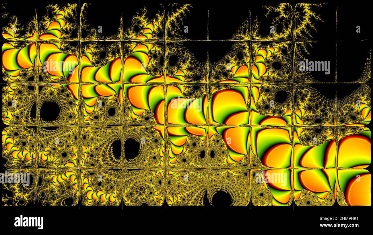 Abstraktes computergeneriertes Fraktaldesign. Ein Fraktal ist ein nie ...