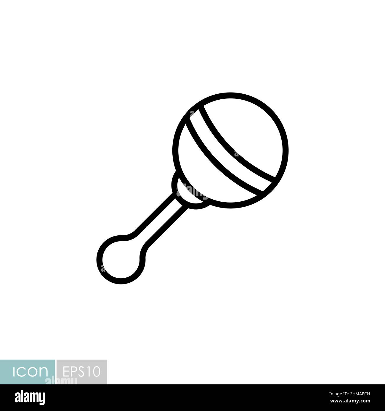 Baby Rassel Spielzeug Vektor isoliert Symbol. Graph Symbol für Kinder ...