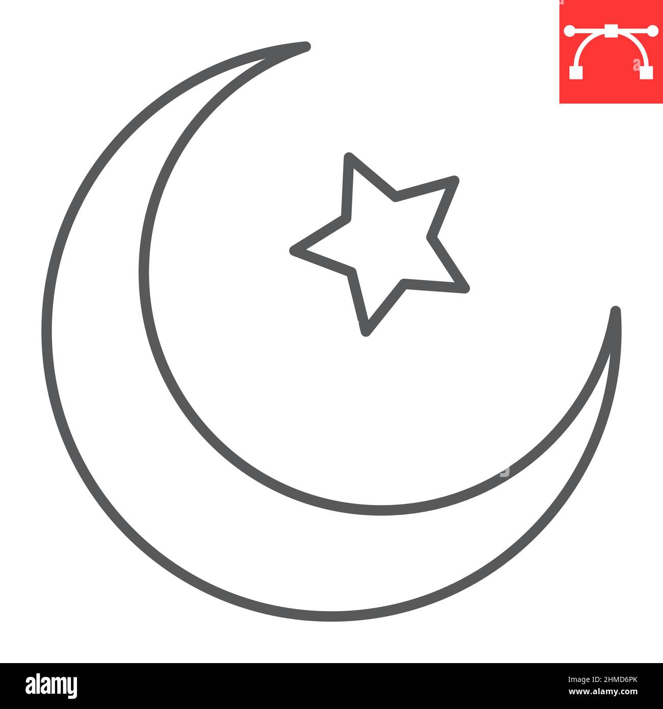 Stern- und Halbmondliniensymbol, Astrologie und islam, Mond- und ...